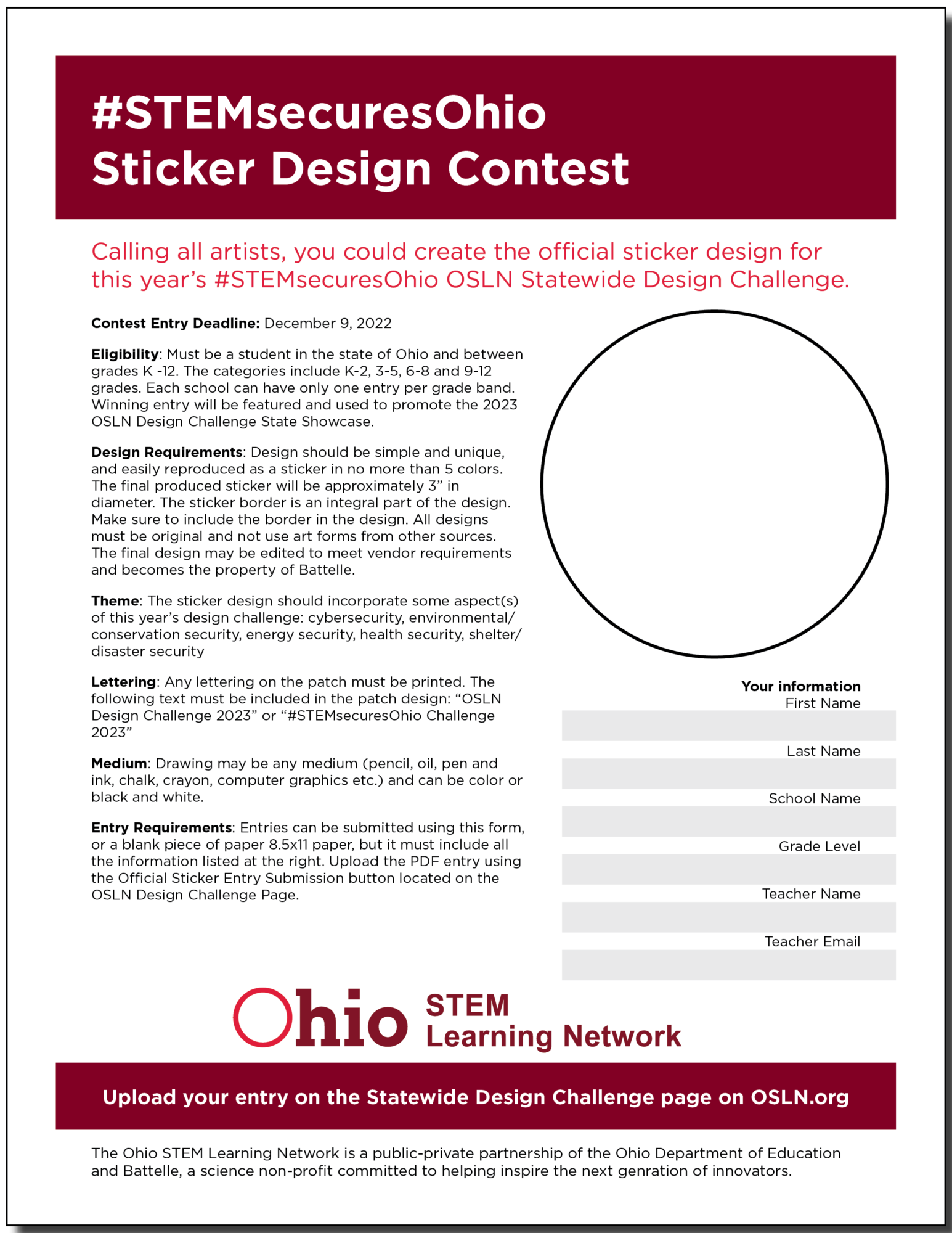 Sticker Design Contest - Ohio STEM Learning Network